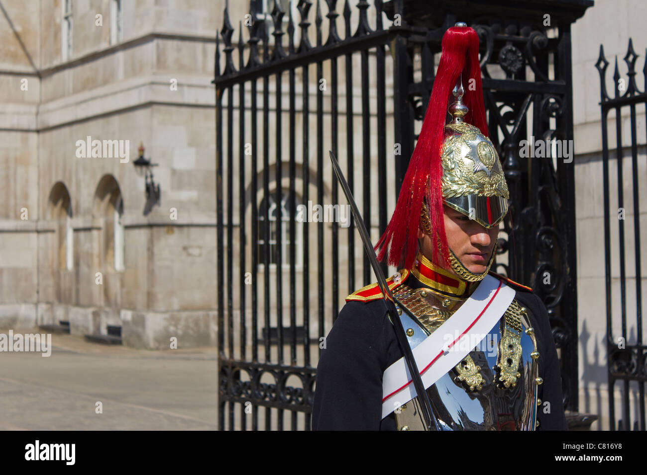 A Household Cavalry guard in London Stock Photo - Alamy