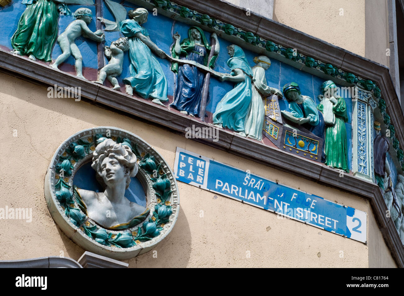 Detail of the terracotta friezes on the Sunlight Chambers building on ...