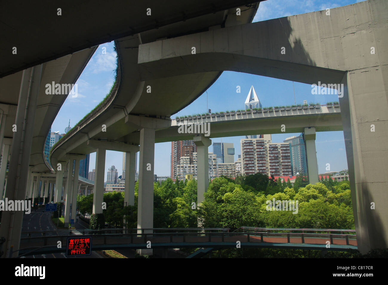 Multilevel roads in the center of Shanghai, China Stock Photo - Alamy