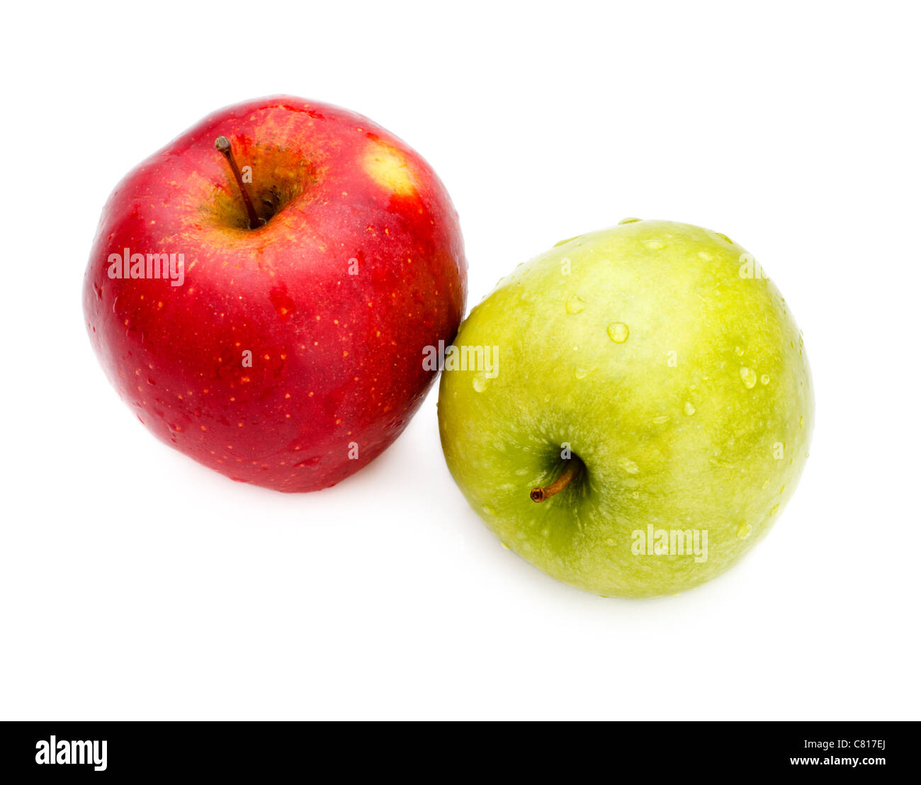 two fresh apples isolated on white background Stock Photo - Alamy