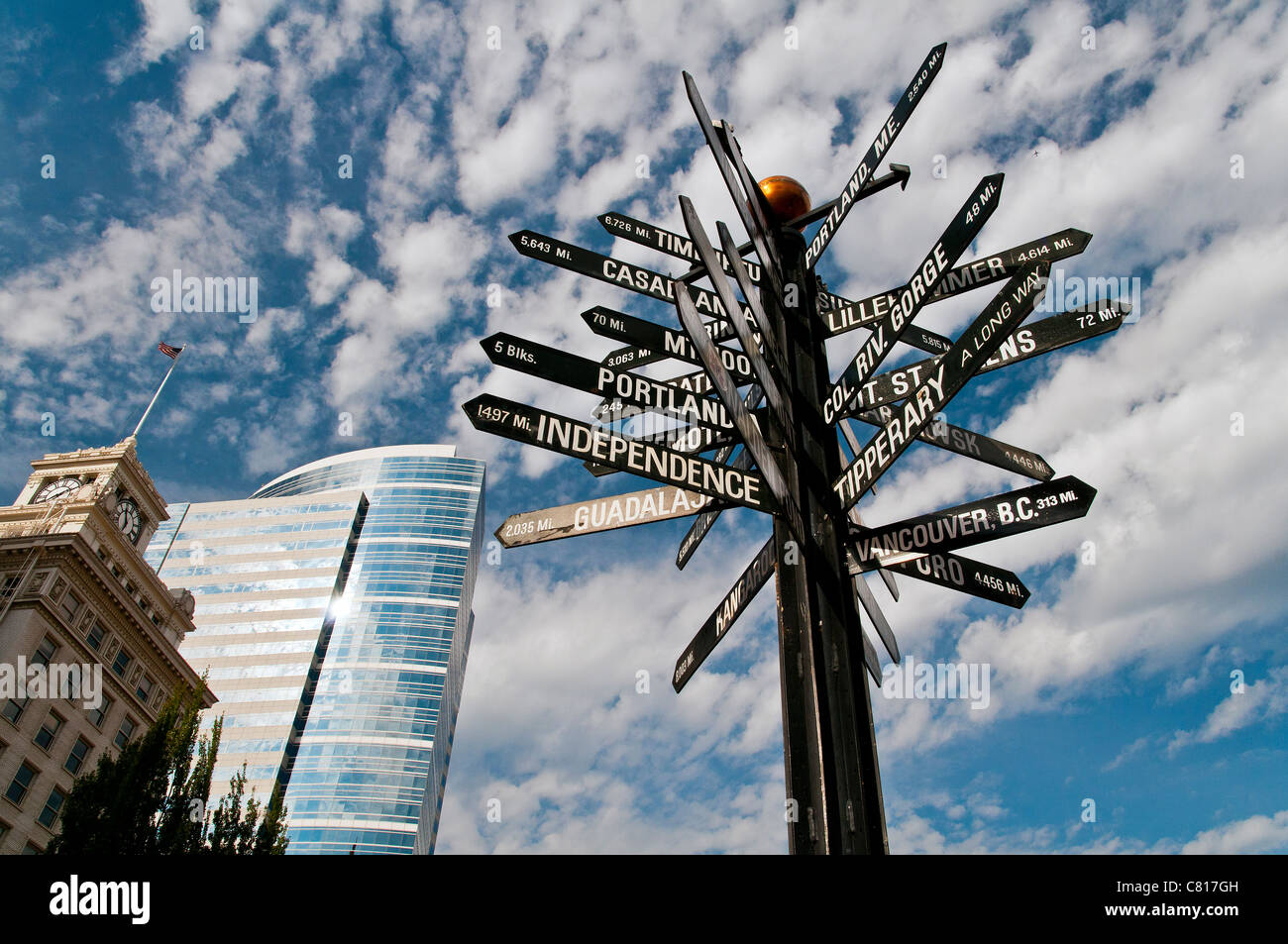Destination sign pole hi-res stock photography and images - Alamy