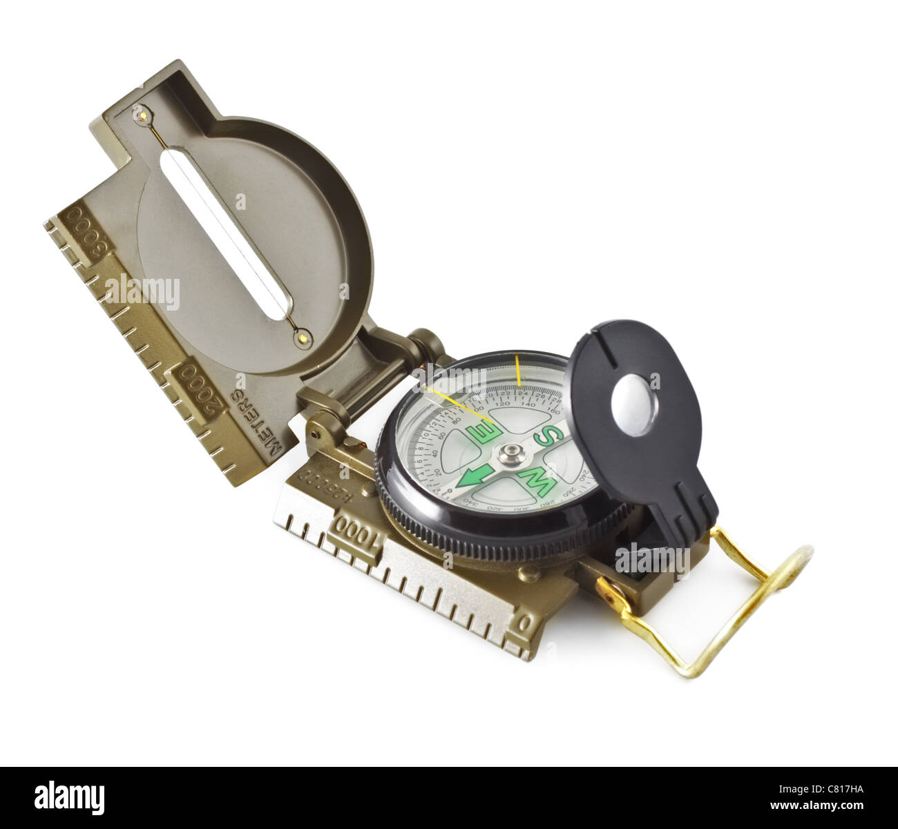 modern khaki compass isolated on white background Stock Photo - Alamy