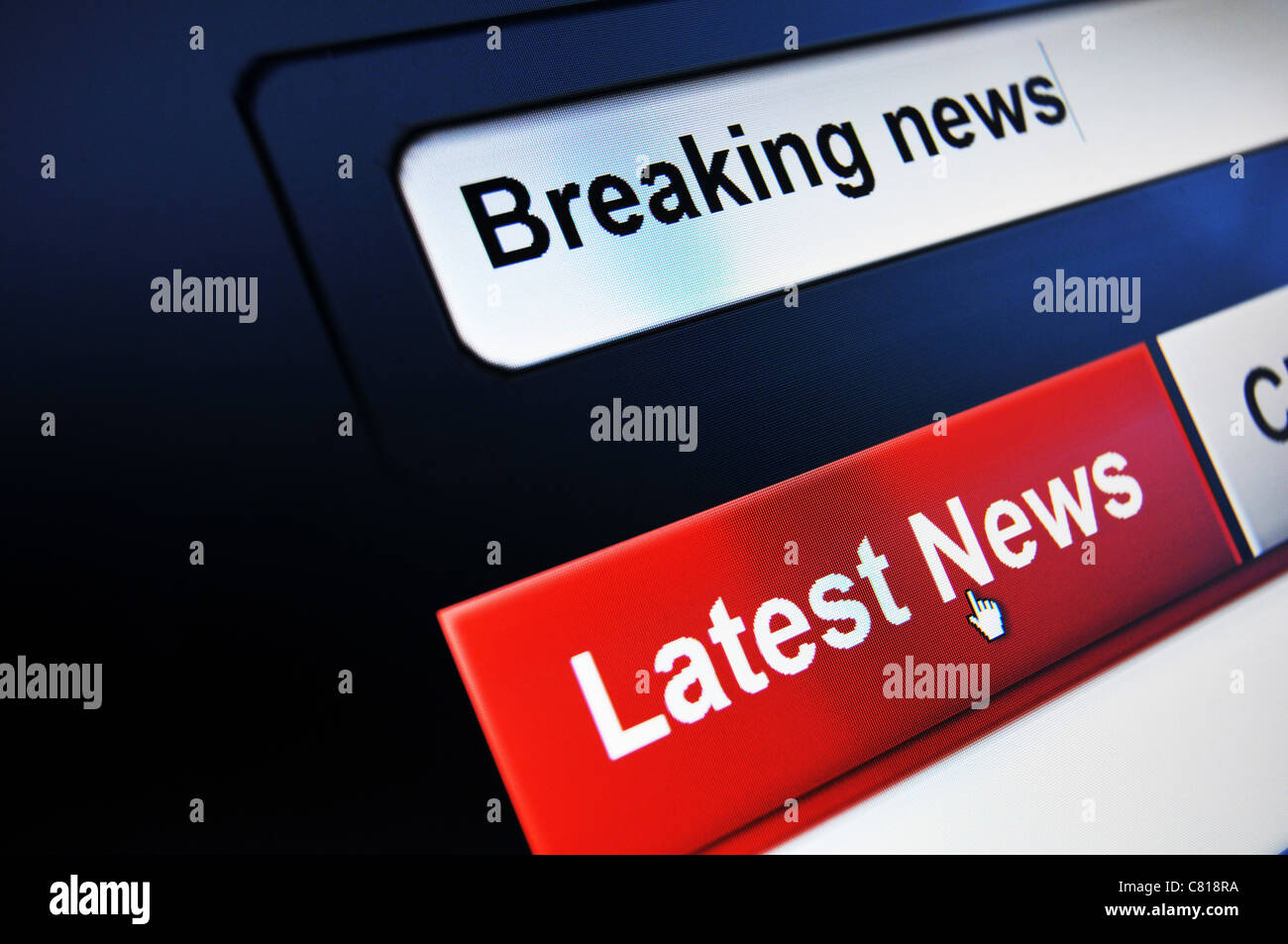Breaking news button on computer hi-res stock photography and images ...