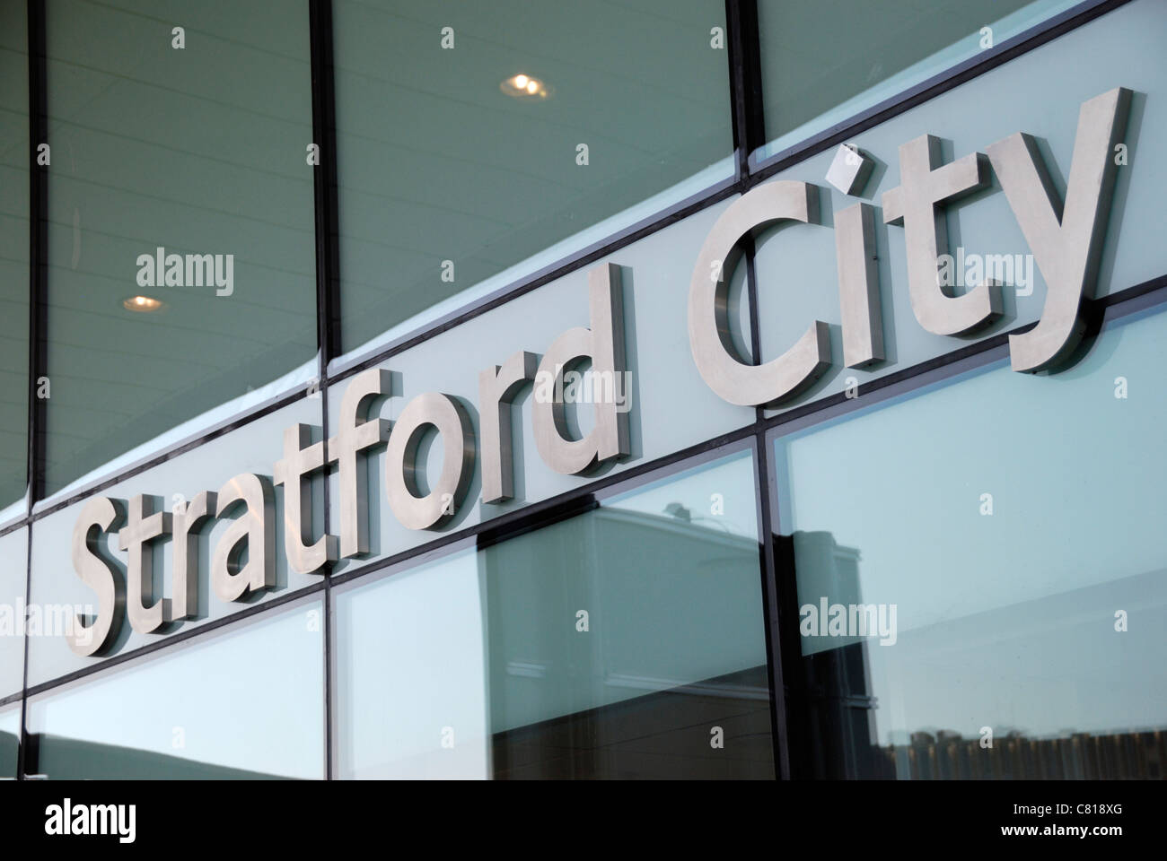 Stratford City sign, Stratford, London, England Stock Photo - Alamy