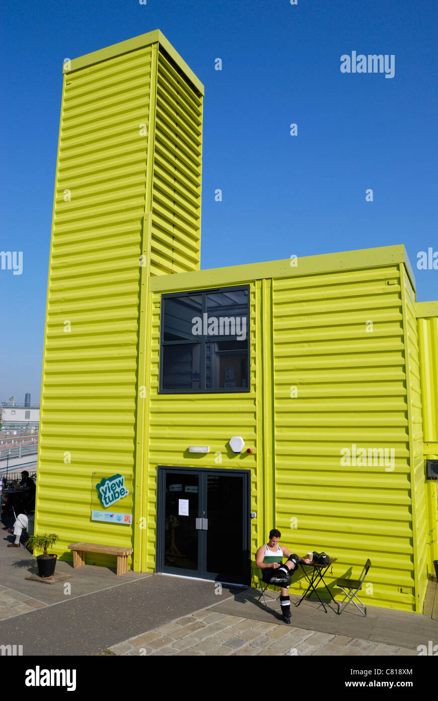 The View Tube Cafe offering views of the Olympic Park, London, England ...