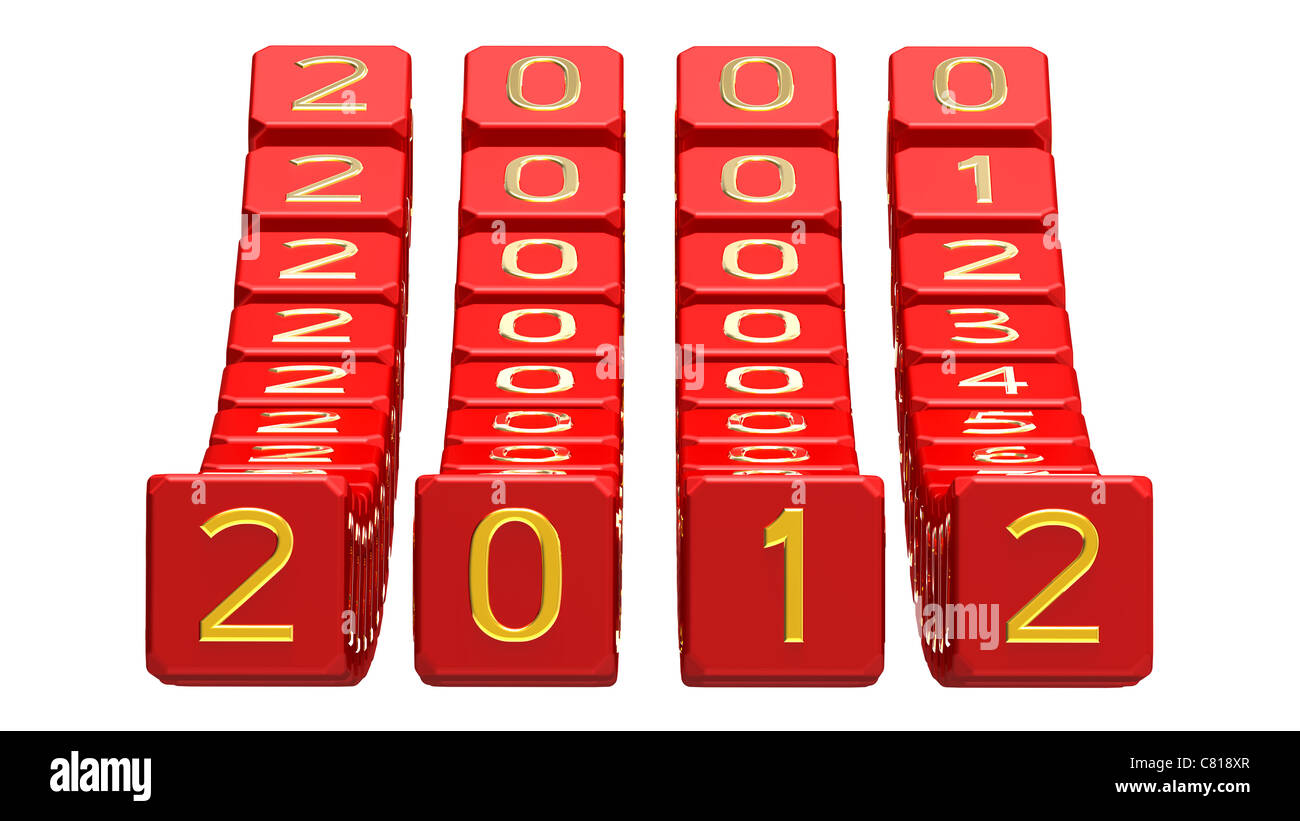 field of numbers from 2000 to 2012, 3d render Stock Photo - Alamy