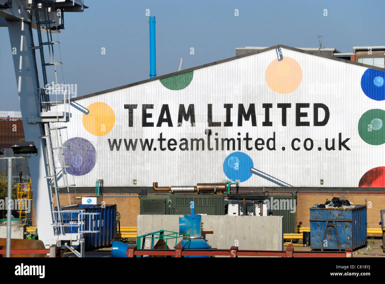 Team Limited sign on a warehouse, London, England Stock Photo - Alamy