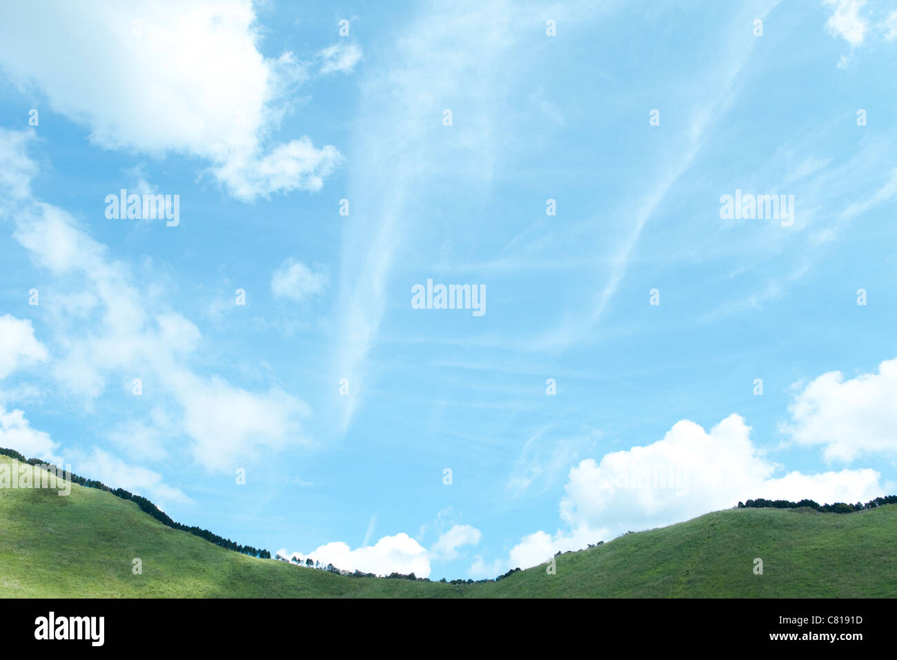 Blue Sky Over Field Stock Photo - Alamy