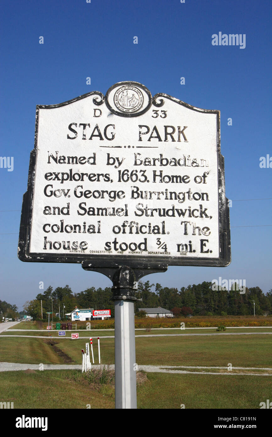 D33 STAG PARK Named by Barbadian explorers, 1663. Home of Gov. George ...