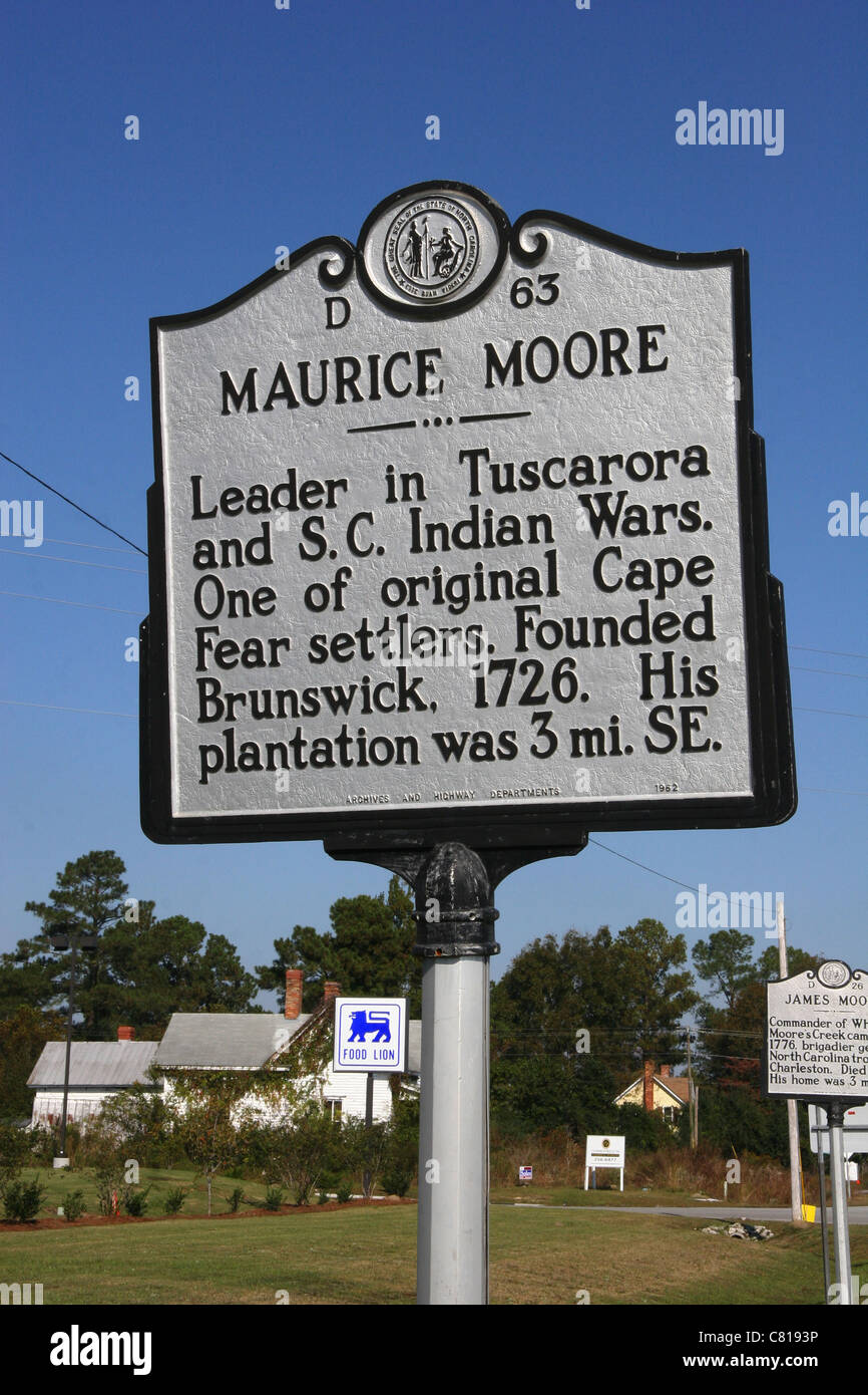 D63 MAURICE MOORE Leader in Tuscarora and S.C. Indian Wars. One of ...