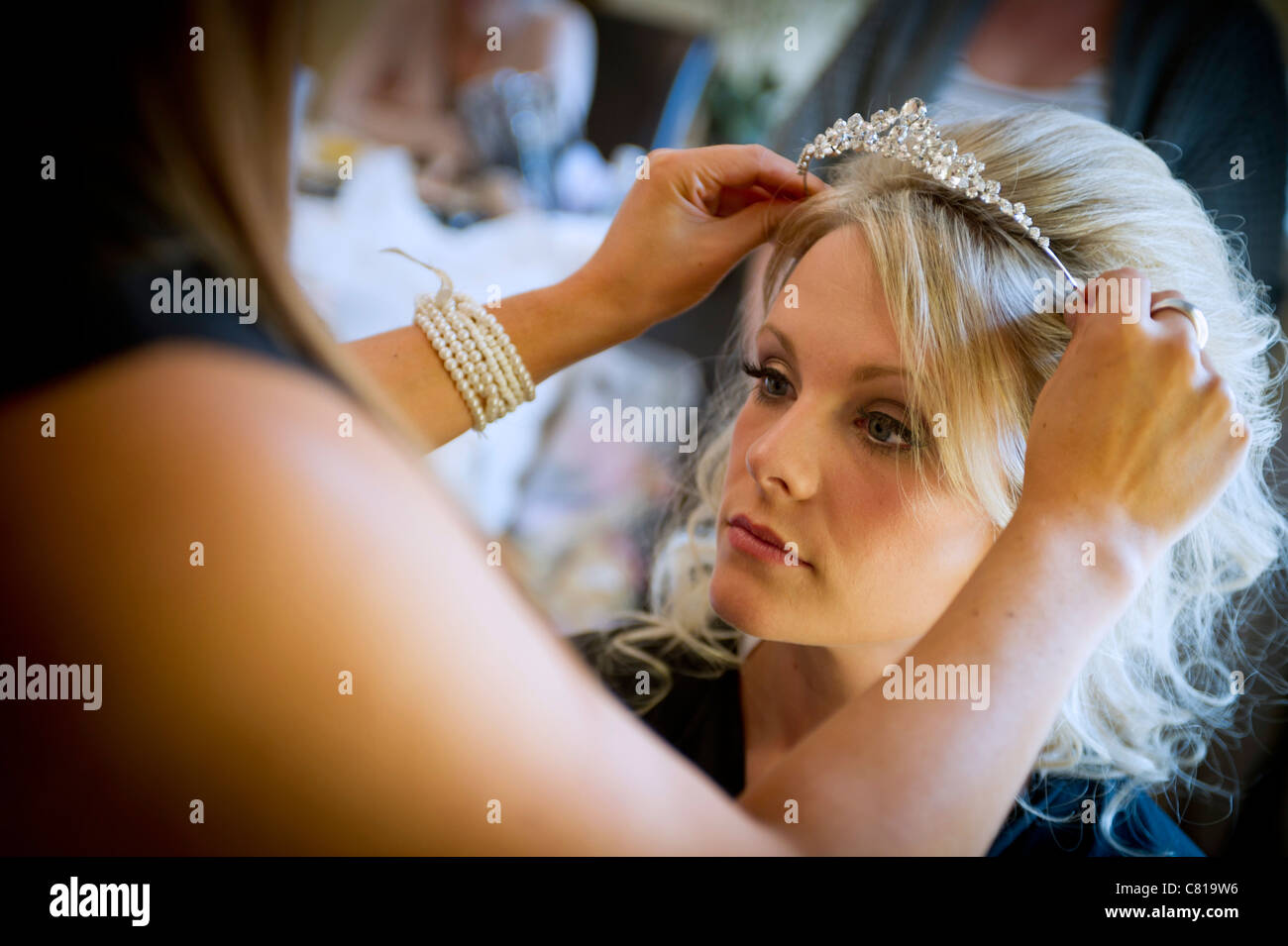 Bride getting ready for her wedding day Stock Photo - Alamy