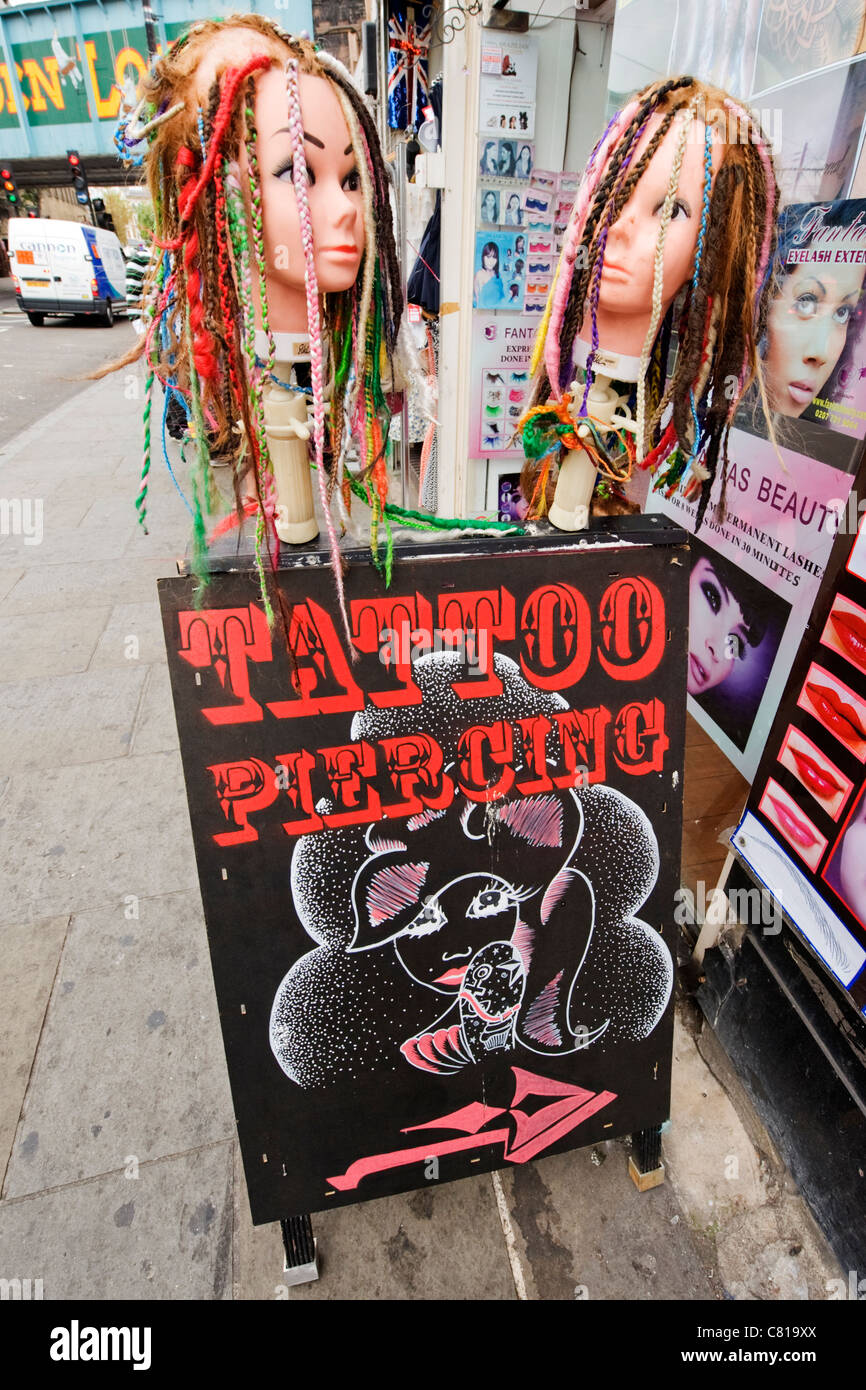 London Camden Town Lock Stables market tats tattoo piercing advert ...
