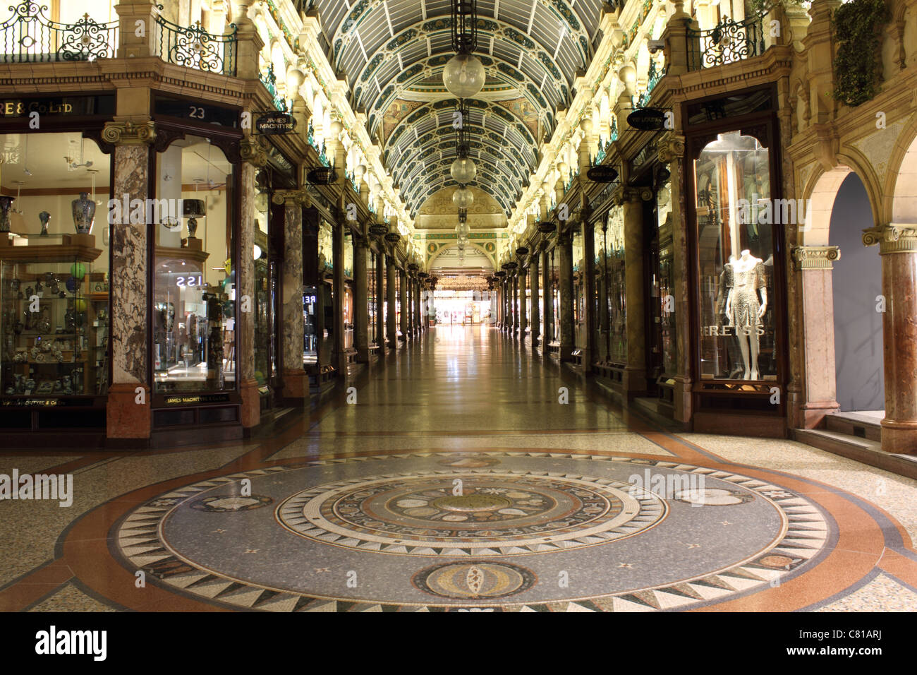 victoria arcade Leeds no people shopping arcade Stock Photo - Alamy