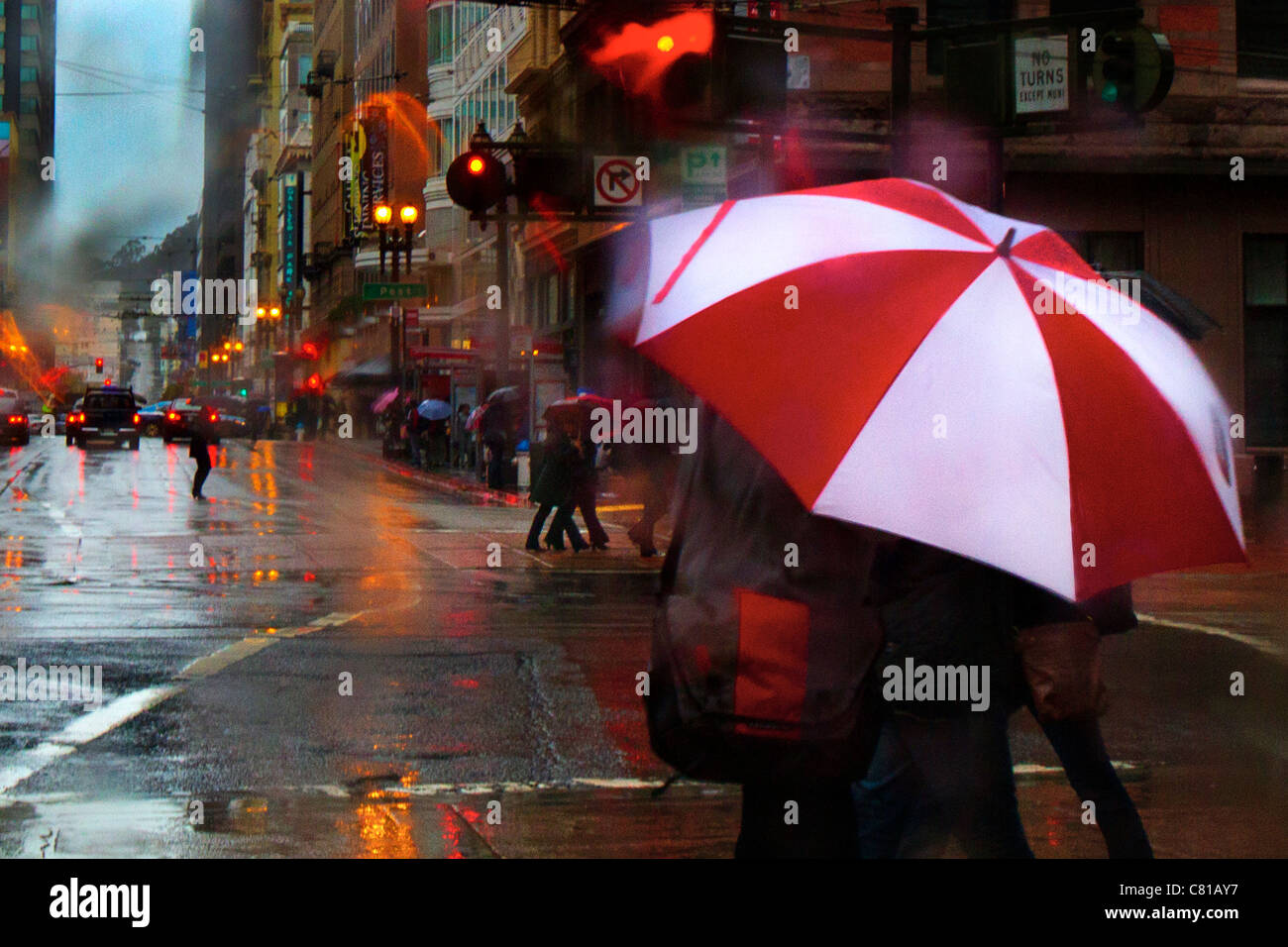 San Francisco rainy street scene Stock Photo - Alamy