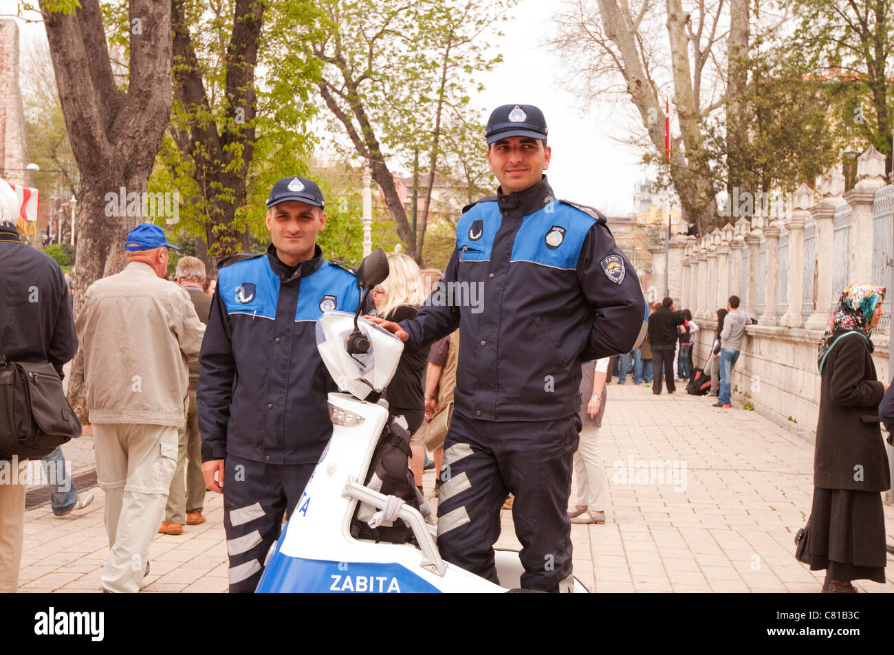 Two police officers posing, Istanbul, Turkey Stock Photo - Alamy