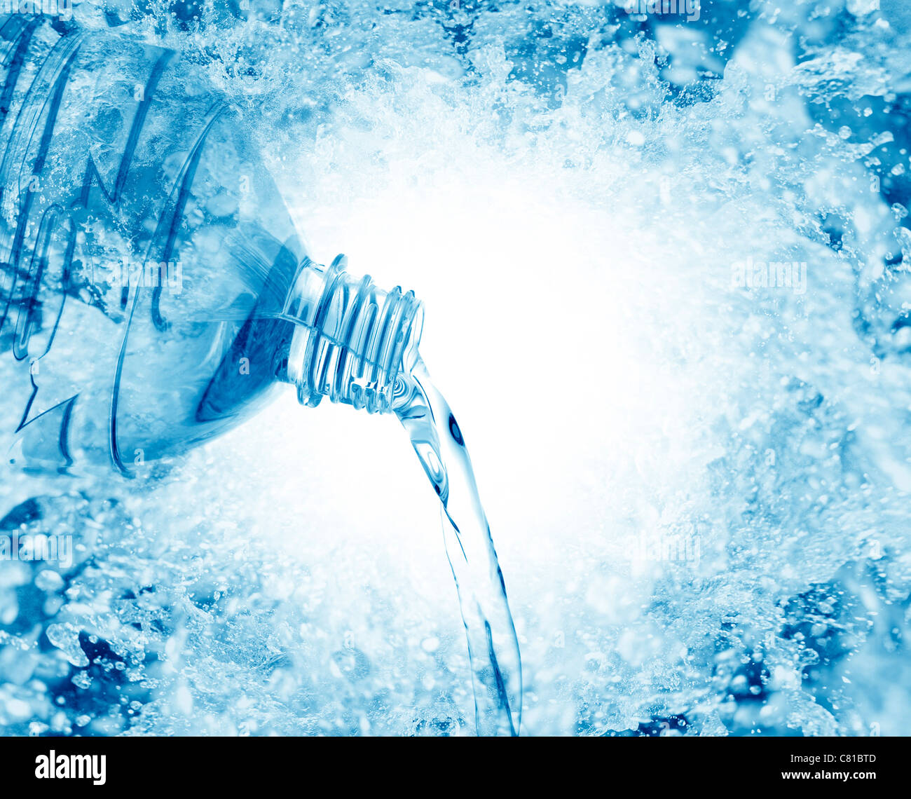 Water Being Poured From Bottle Stock Photo - Alamy