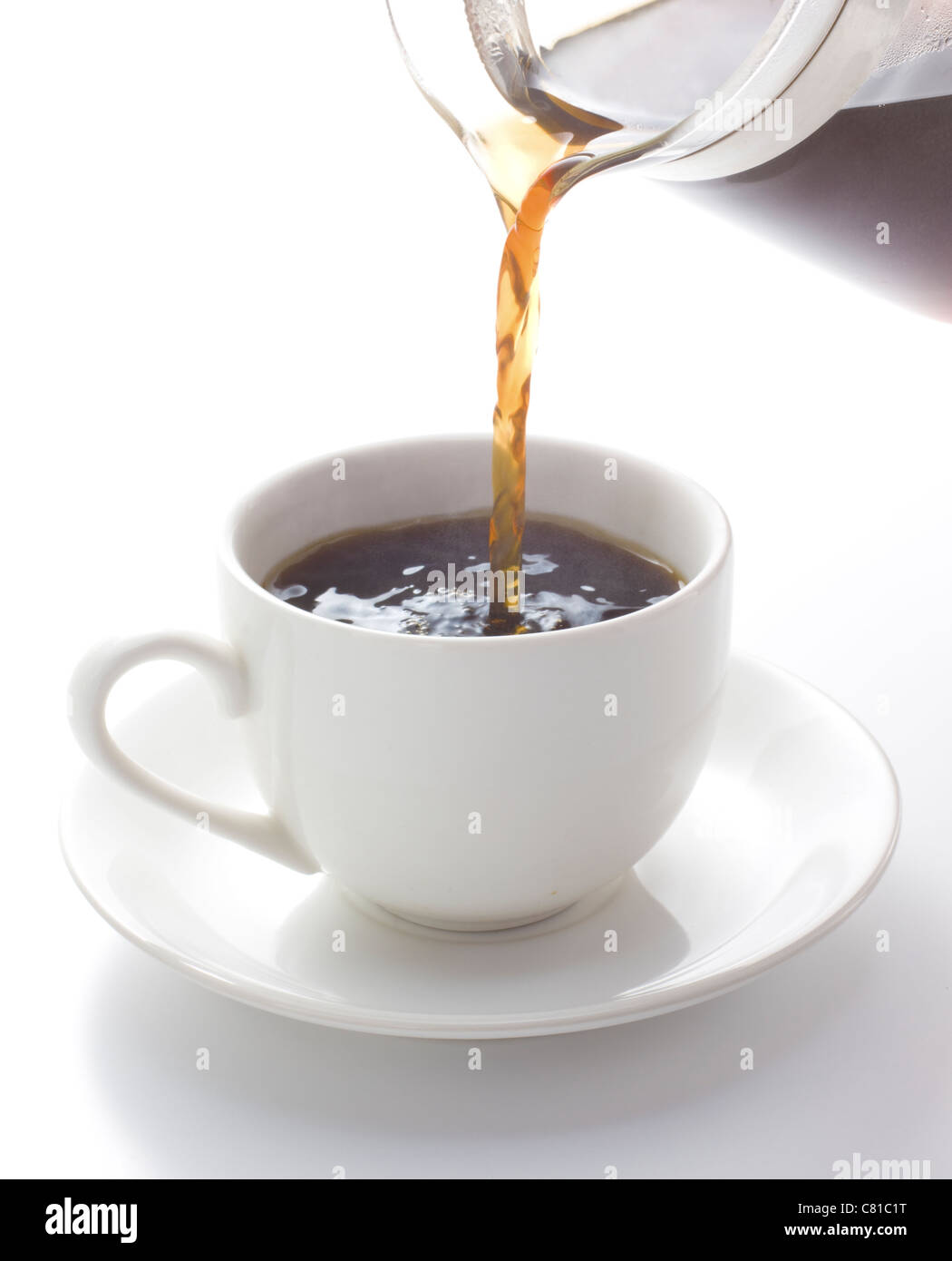 Coffee Being Poured Into Cup Stock Photo - Alamy