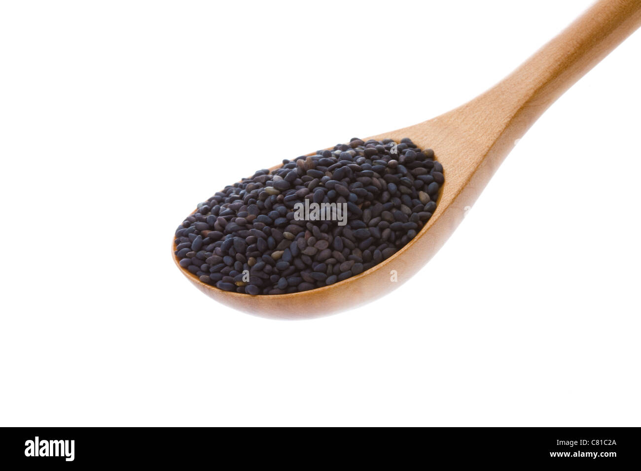 Sesame Seeds in Wooden Spoon Stock Photo - Alamy