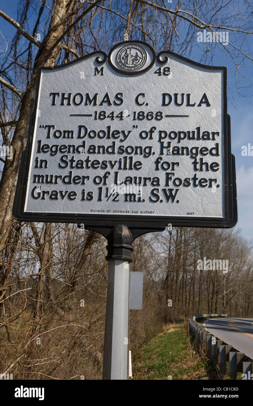 M48 THOMAS C. DULA 1844-1868 "Tom Dooley" of popular legend and song ...