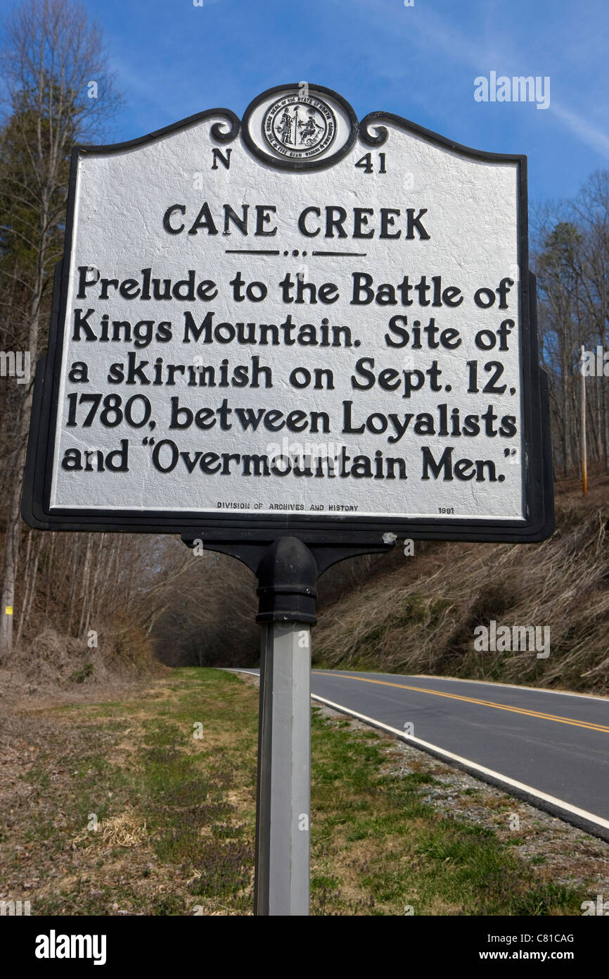 CANE CREEK Prelude to the Battle of Kings Mountain. Site of a skirmish ...