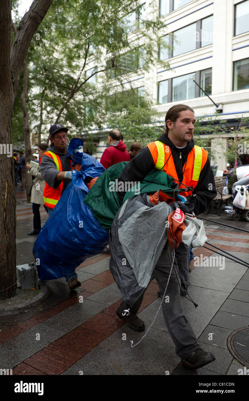 City Employees Removing Tents, Occupy Seattle Demonstration, Westlake ...