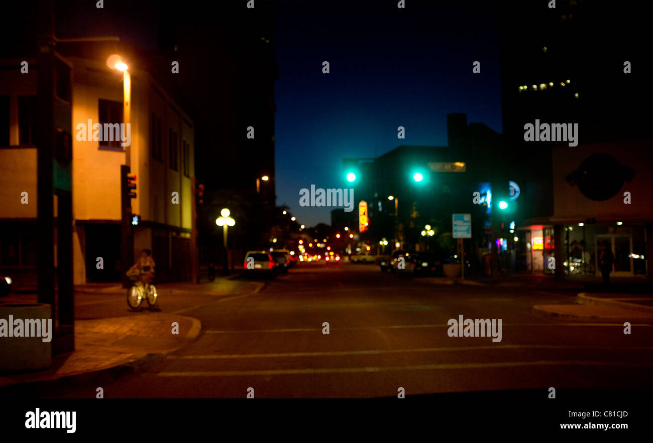 Night street scene Stock Photo - Alamy