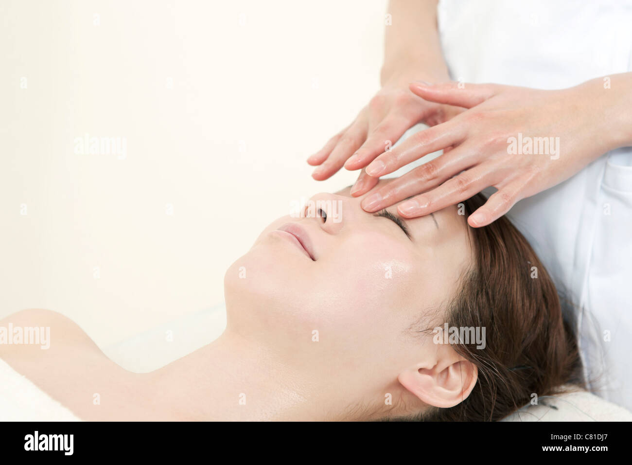 Woman Receiving Head Massage Stock Photo - Alamy