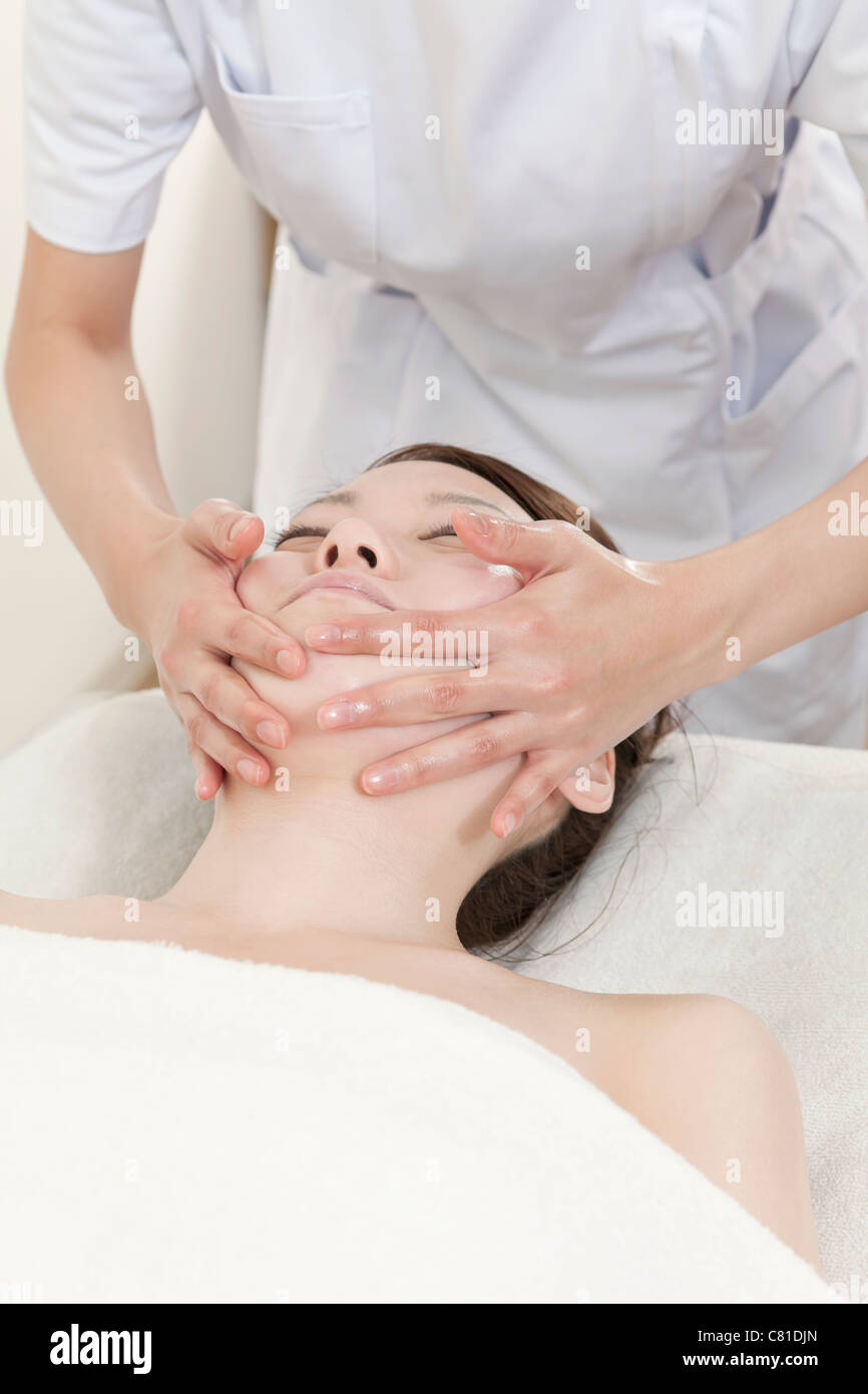Woman Receiving Head Massage Stock Photo - Alamy