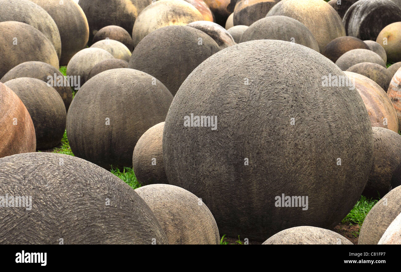 Pastel colored ball shaped stones Stock Photo - Alamy