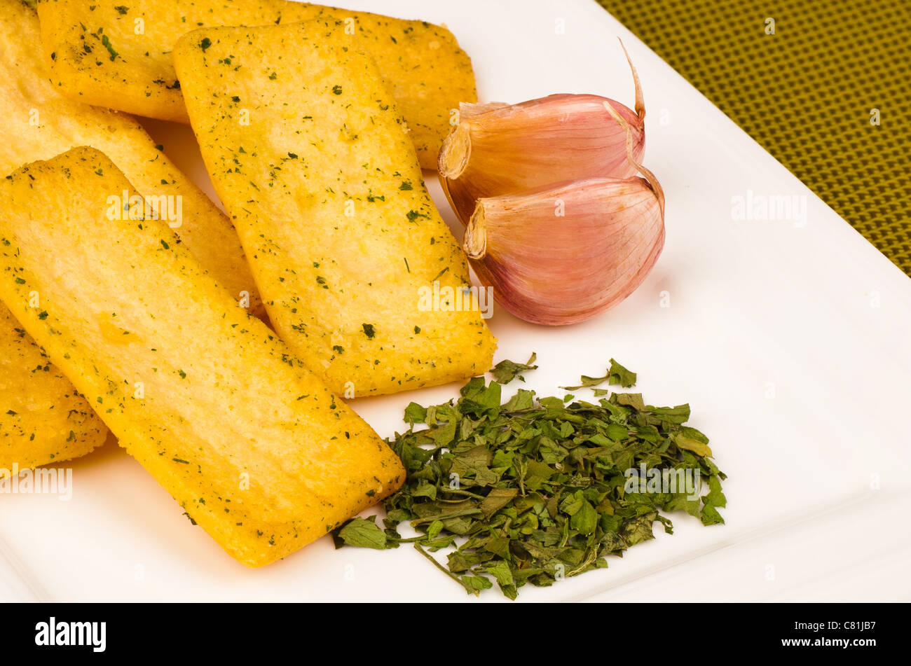 Spicy garlic and parsley crackers, Mediterranean finger food Stock ...