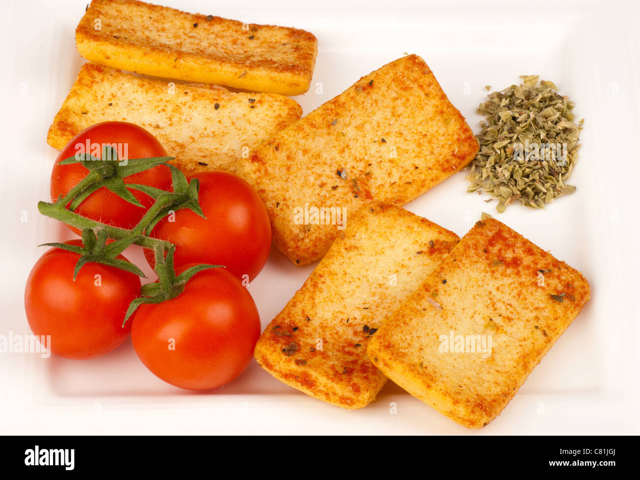 Spicy tomato and oregano crackers, Mediterranean finger food Stock ...