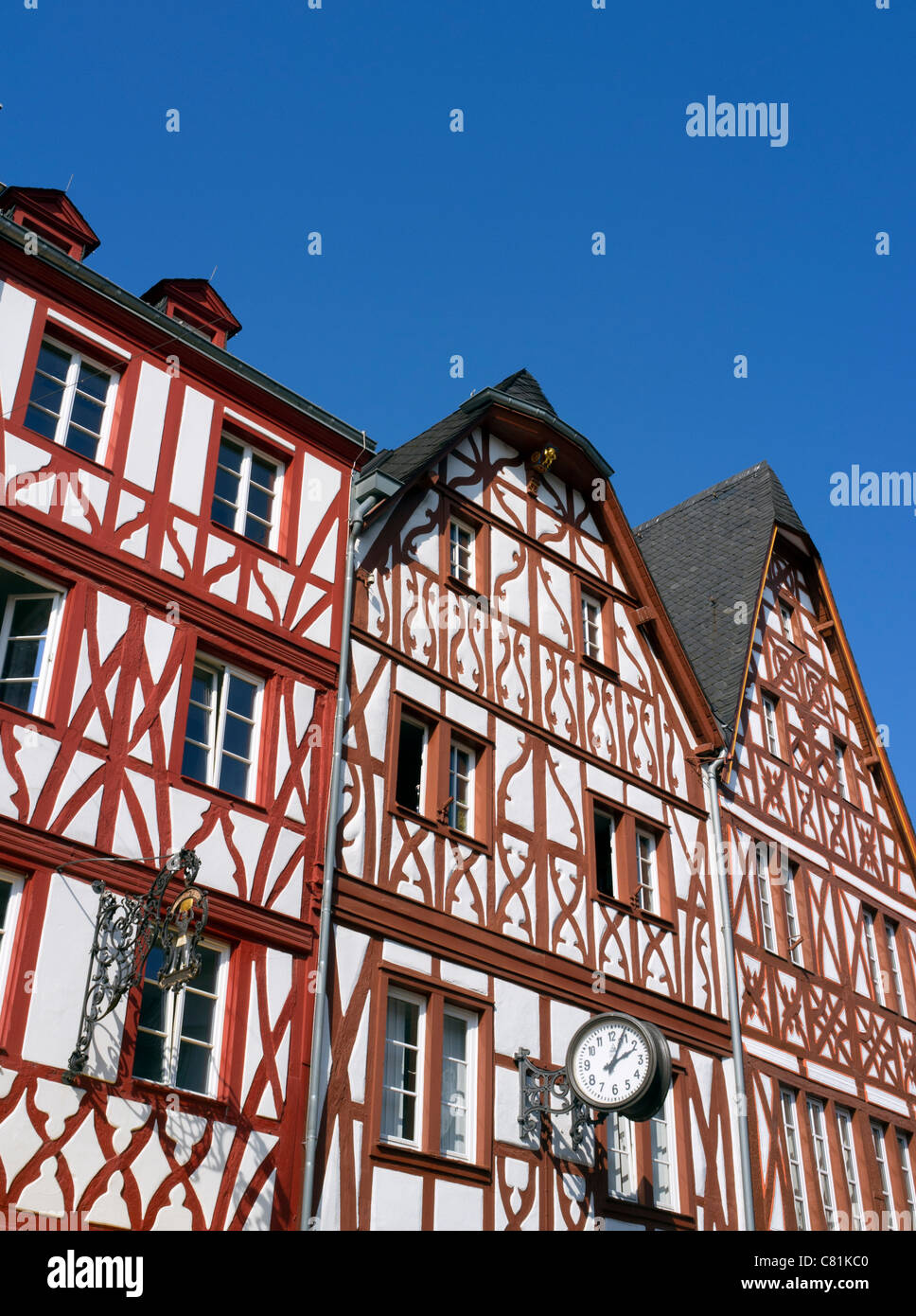 Old half timbered houses in central Trier Rhineland-Palatinate,Germany ...