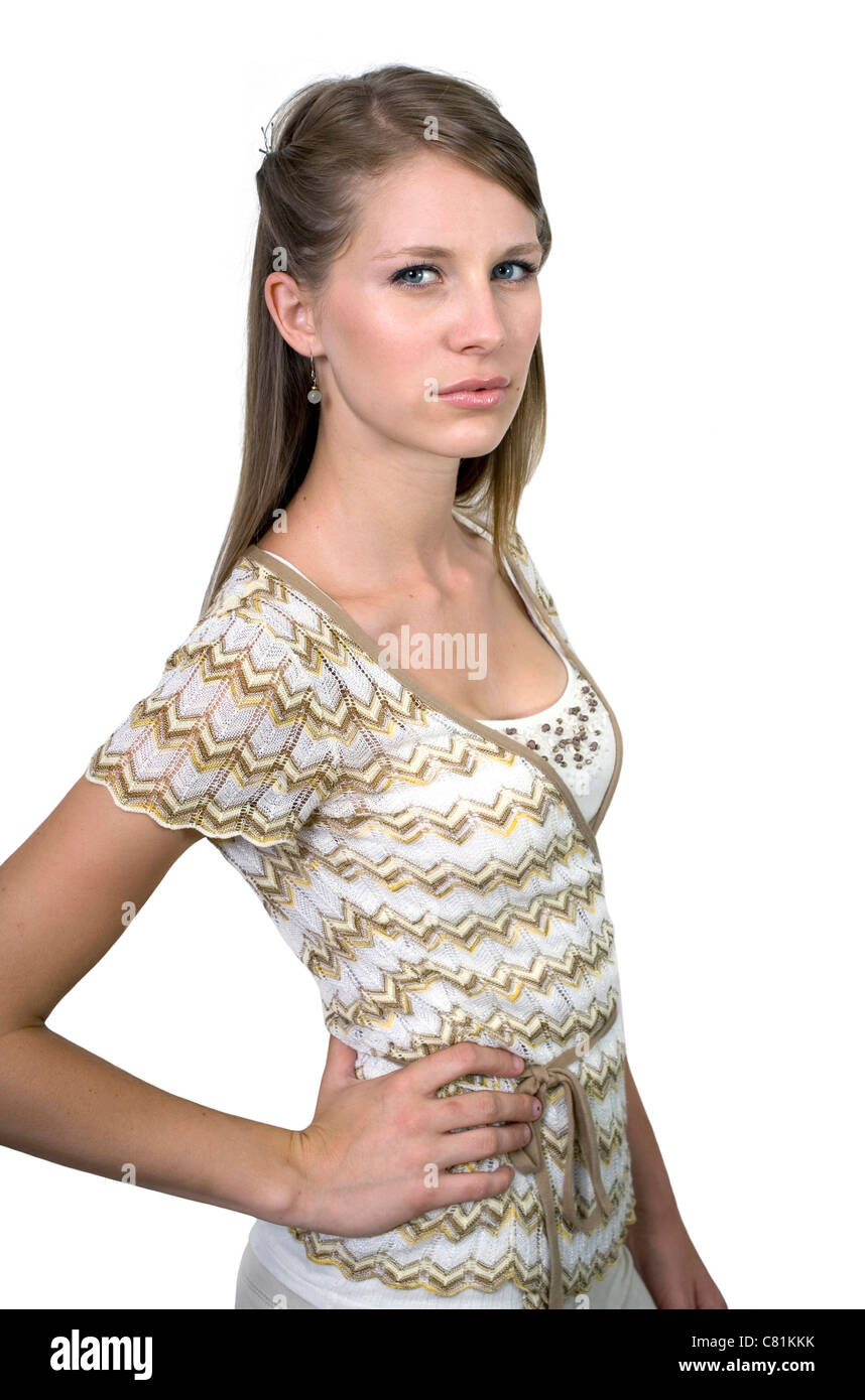 Studio image of girl against a plain background Stock Photo - Alamy