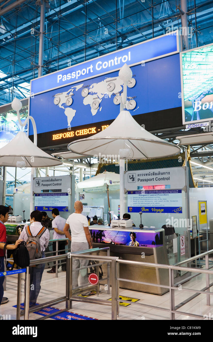 Thailand, Bangkok, Suvarnabhumi Airport, Immigration Queue Stock Photo ...