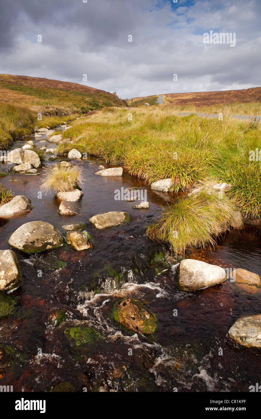 Ireland, Co Wicklow, Sally Gap, mountain stream on mountain pass Stock ...