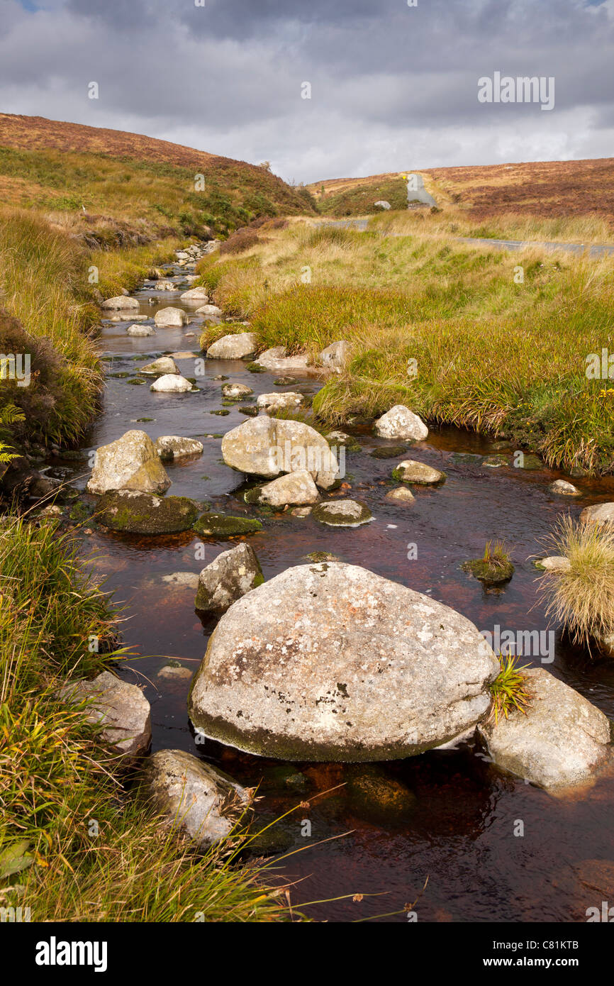 Ireland, Co Wicklow, Sally Gap, mountain stream on mountain pass Stock ...
