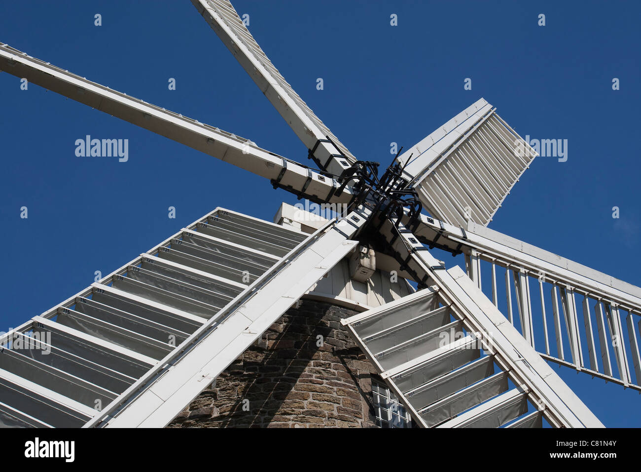 The six sails and central spider of Heage Windmill, Heage, Derbyshire ...