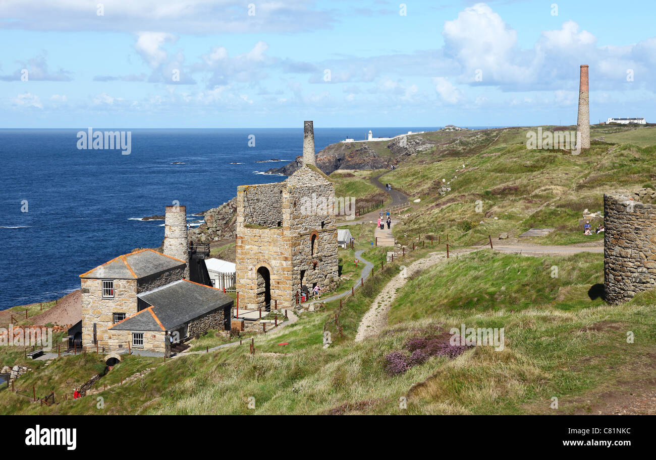 Levant Tin Mine at Trewellard, Pendeen, near St Just, Cornwall, England ...