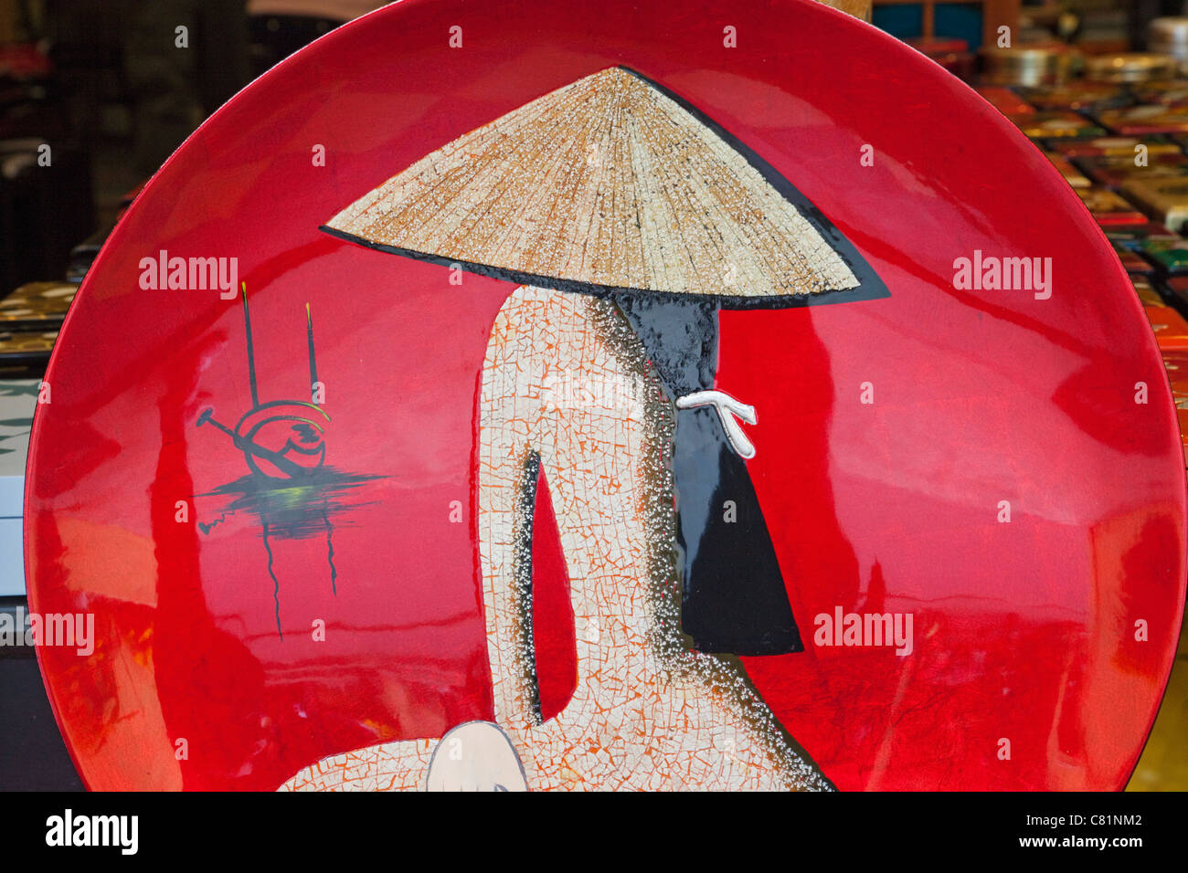 Vietnam, Hanoi, Lacquerware Plates Stock Photo - Alamy