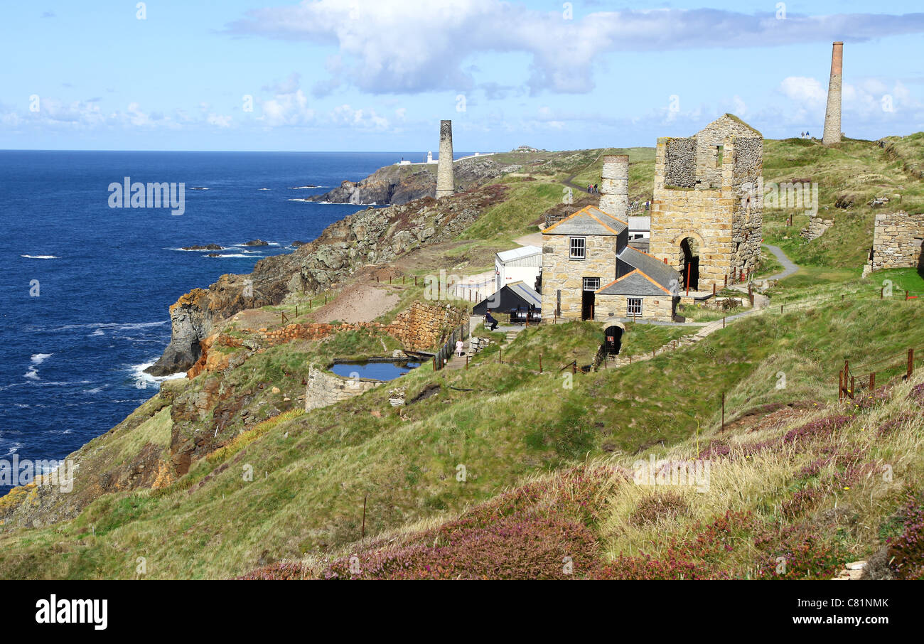 Levant Tin Mine at Trewellard, Pendeen, near St Just, Cornwall, England ...