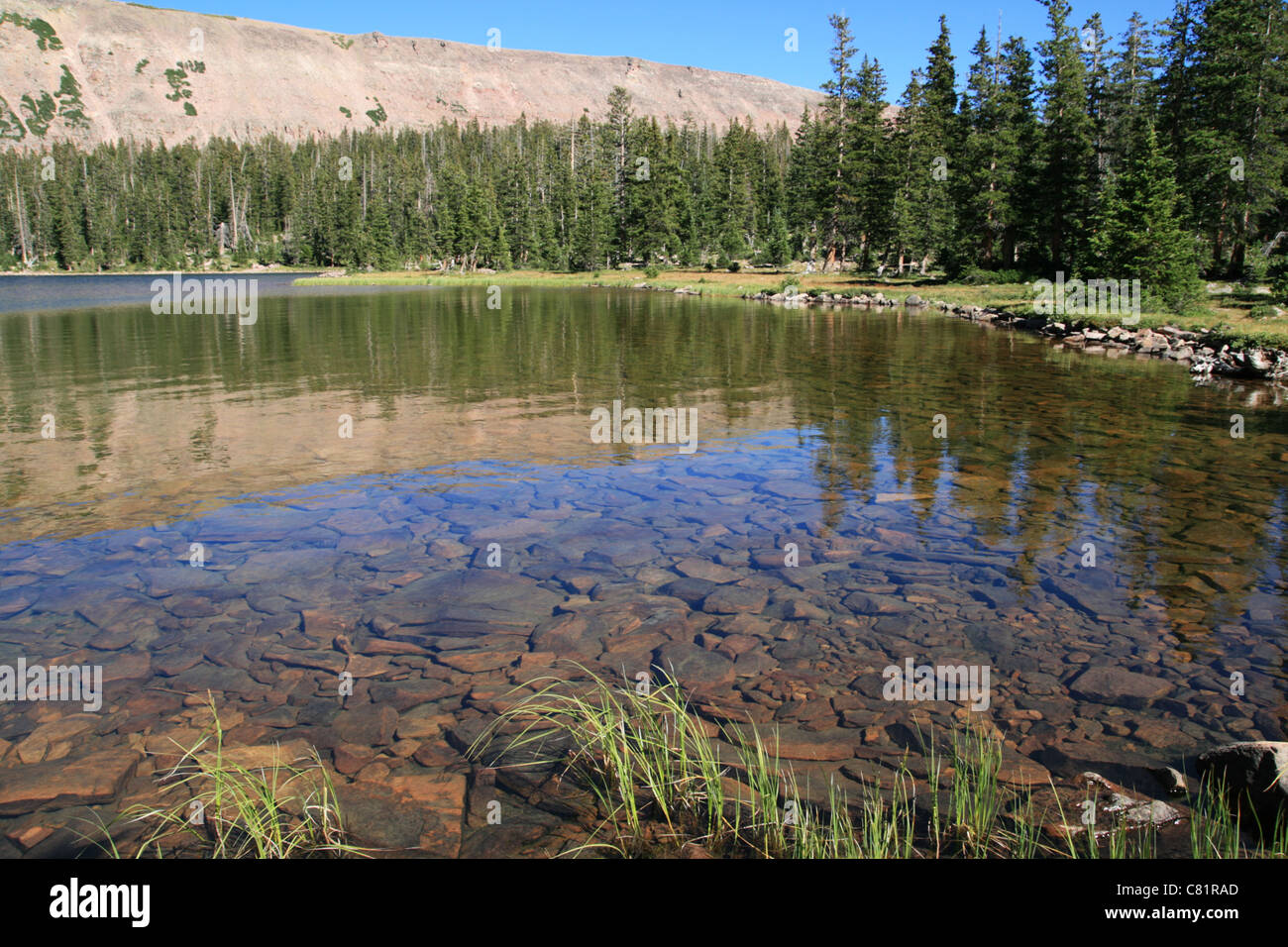 Dean Lake in Four Lakes Basin of the High Uinta Mountains Stock Photo ...