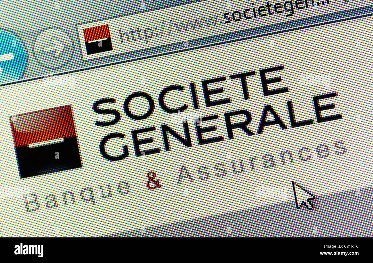 Societe Generale logo and website close up Stock Photo - Alamy