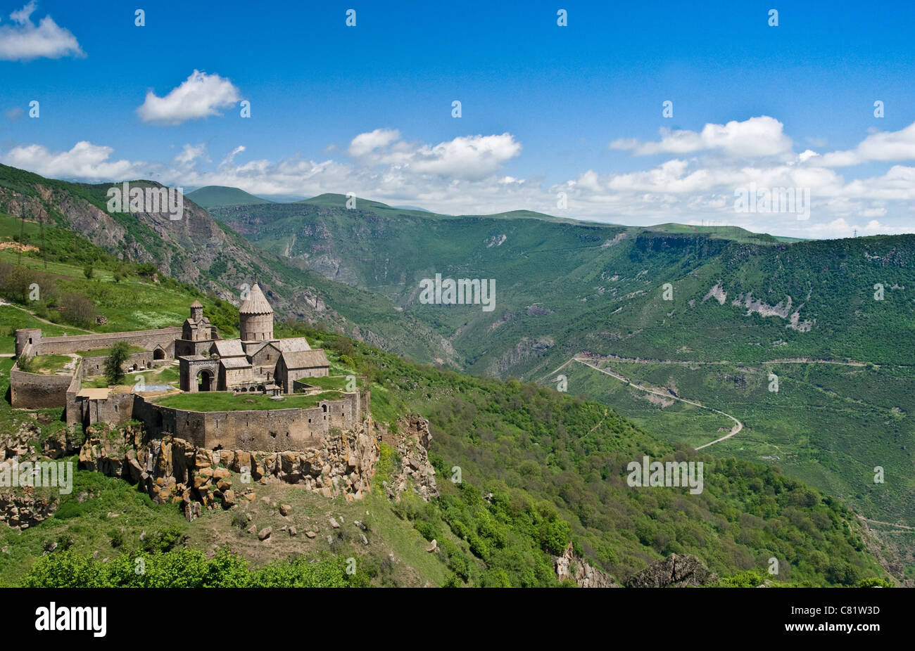 Tatev church built in the caves and mountains in the south part of ...