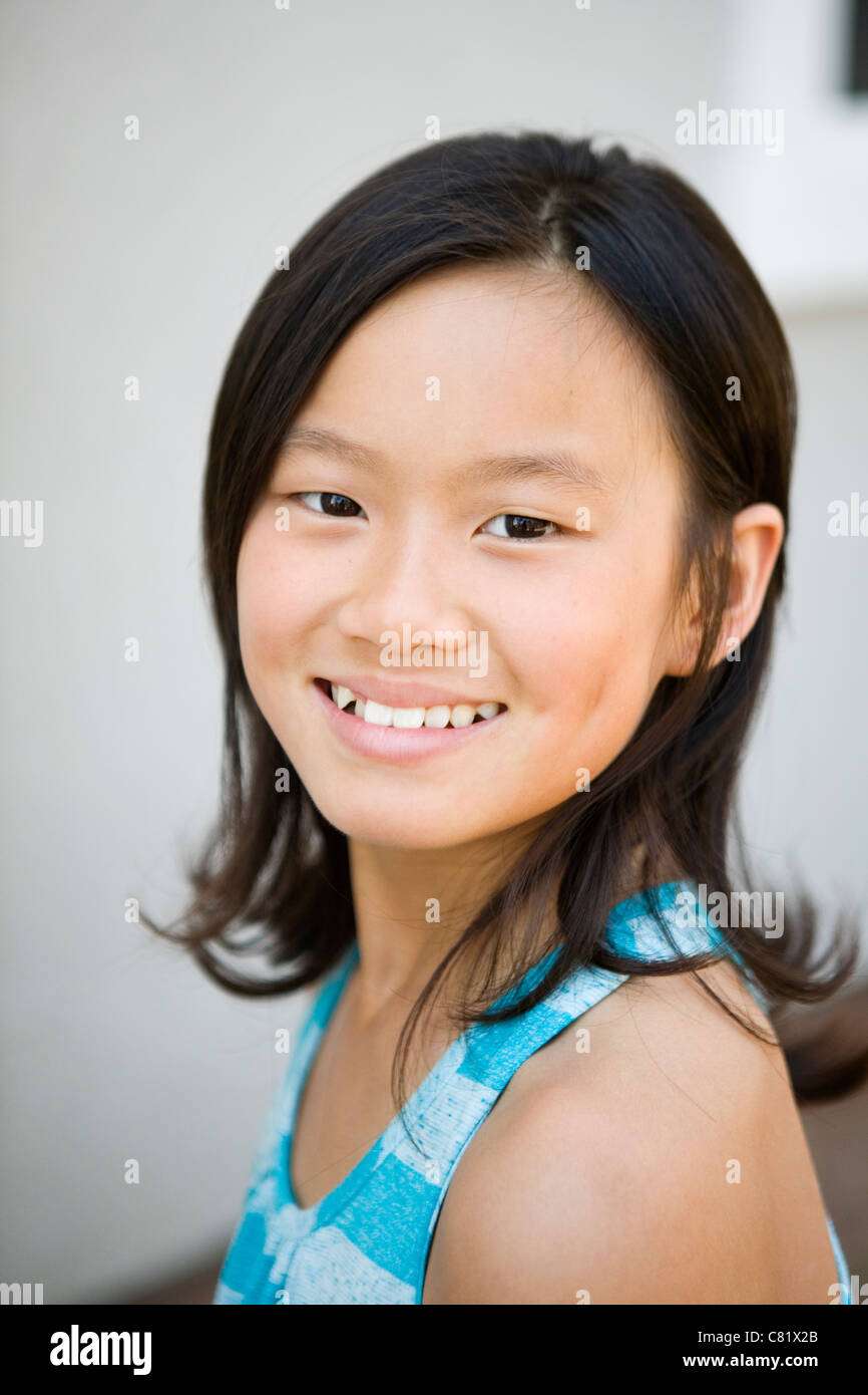 Smiling Chinese girl Stock Photo - Alamy