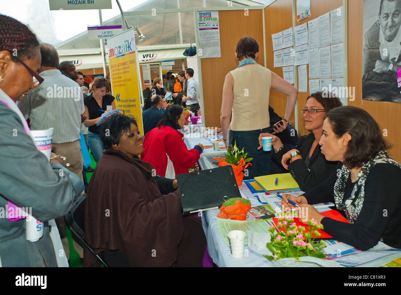 Paris, France, Crowd People at Paris Jobs Fair, Social Business, Food ...