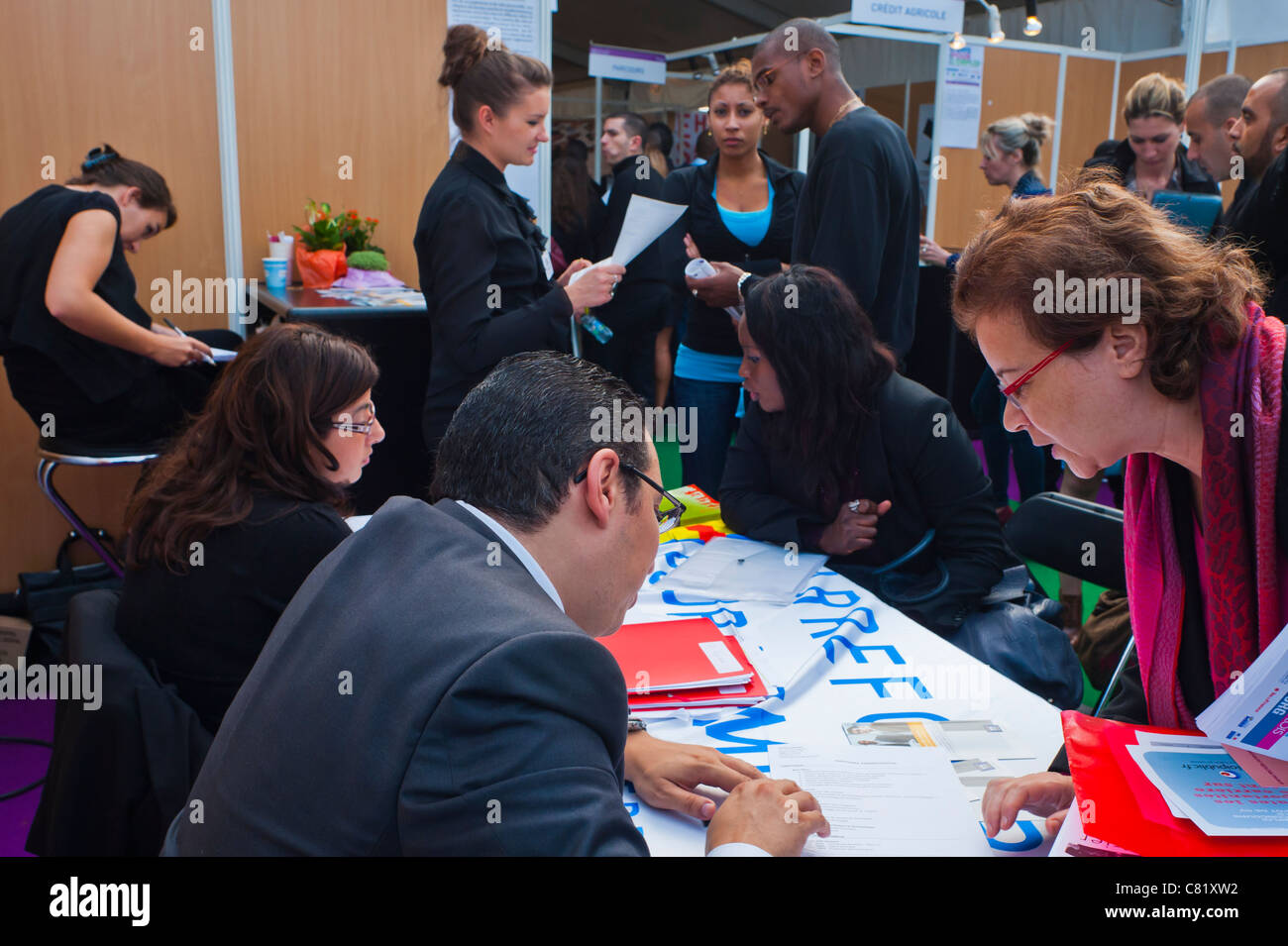 Paris, France, Group People Talking at Business Meeting, Paris Jobs ...
