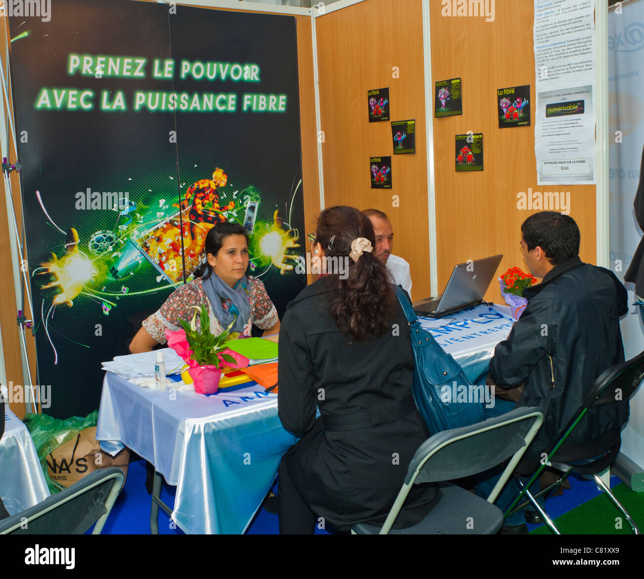 Paris, France, Two People at Paris Jobs Fair, Job Seekers at ...