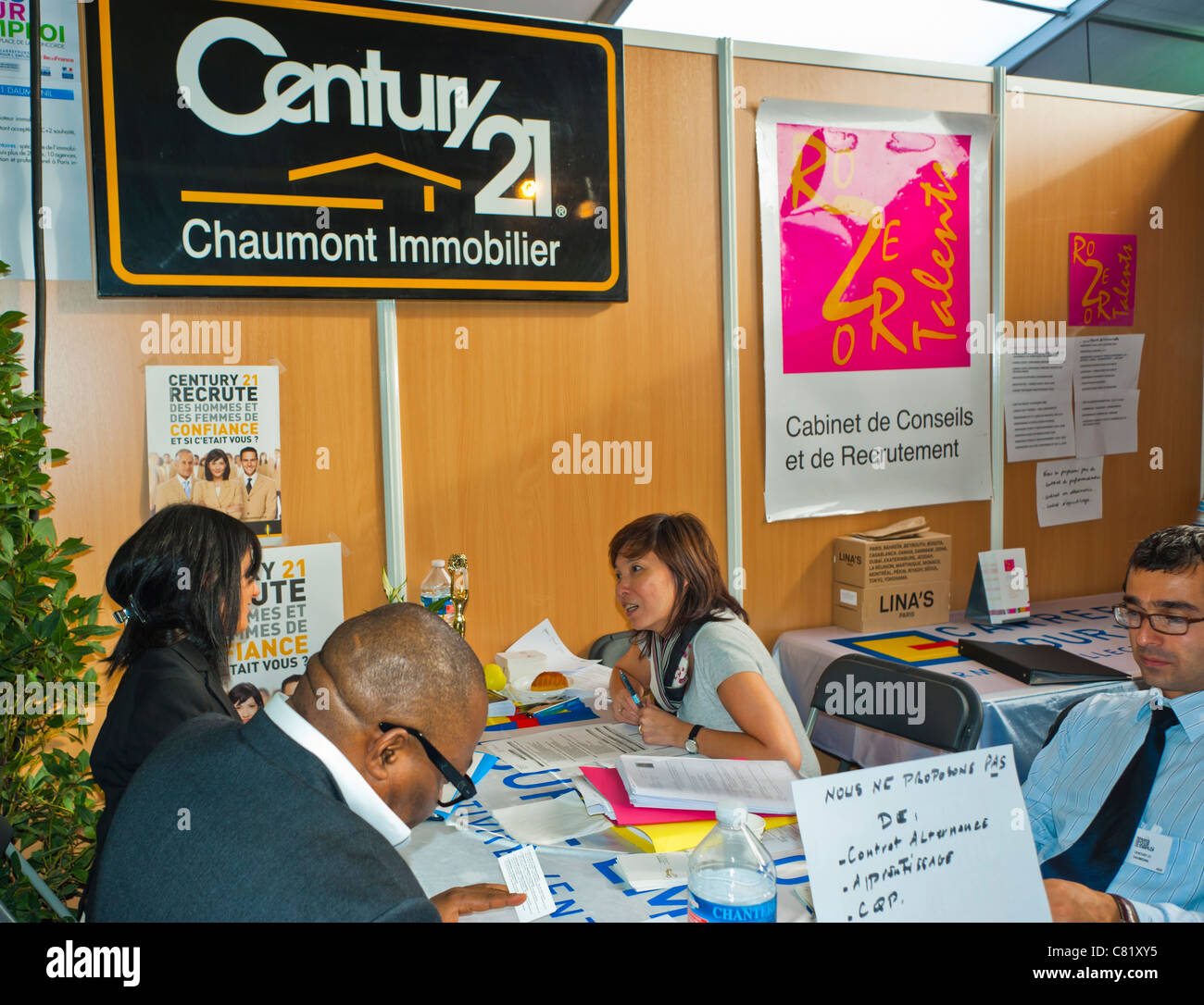 Paris, France, People Women, at Paris Jobs Fair, Job Seekers Talking to ...