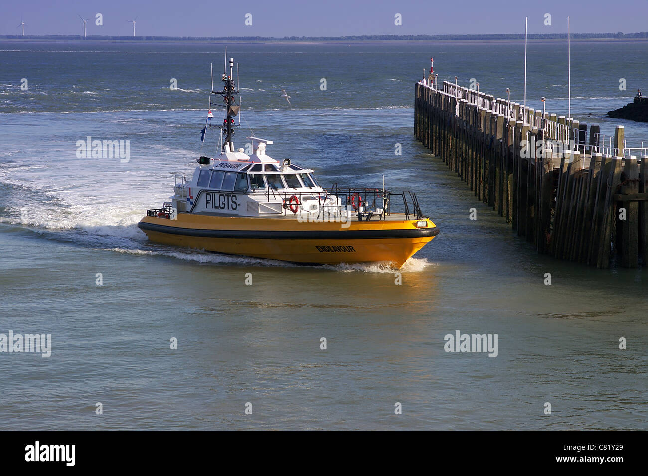 Sea Pilots comming back in the Vlissingen harbour Stock Photo - Alamy