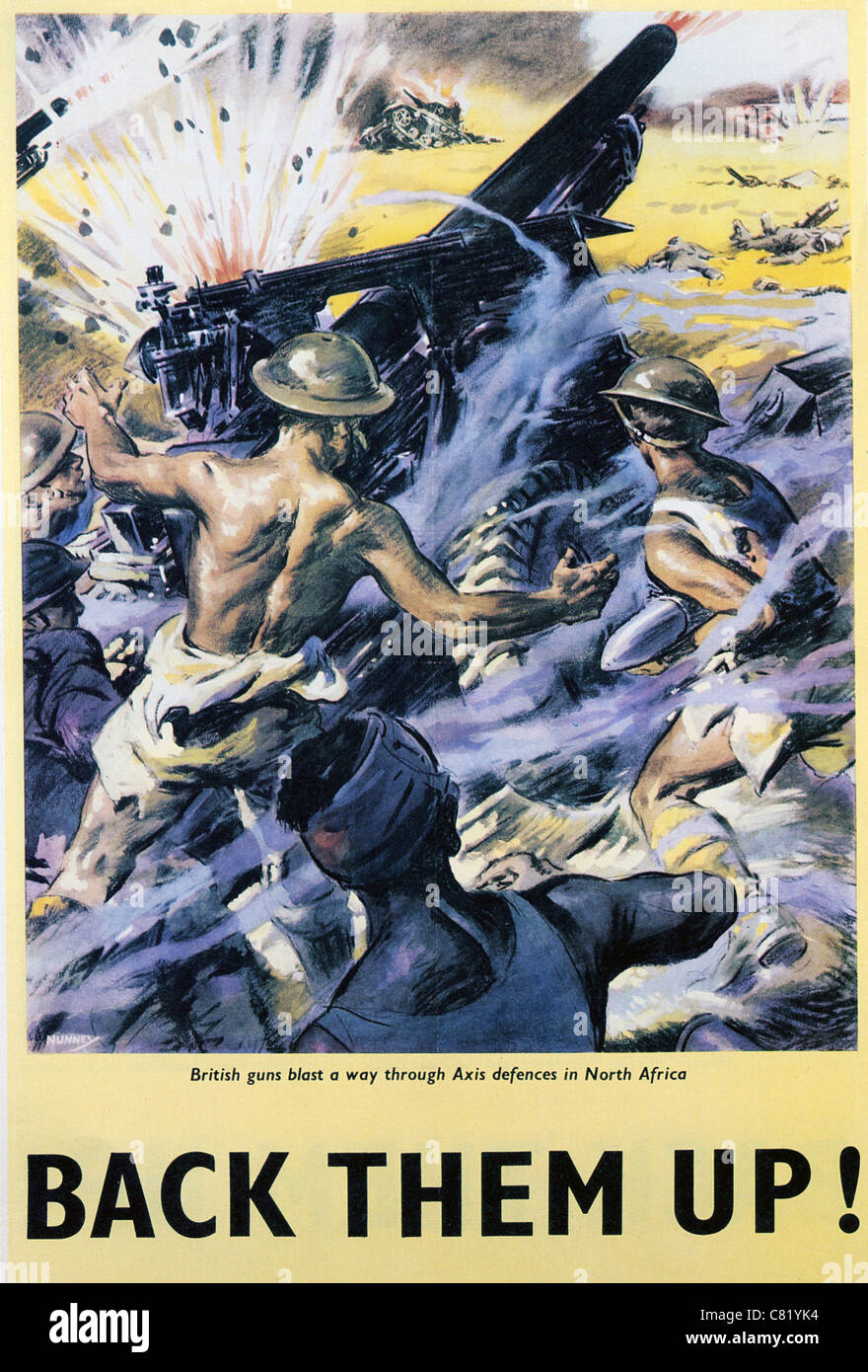 BACK THEM UP ! One of a themed series of British WW2 posters showing ...